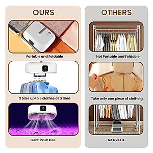 Portable Clothes Dryer, Small Compact Foldable Electric Drying Machine with Dry Bag for Travel, Mini Laundry Dryer with Remote Control, for RV, Home, and Apartment-Fast Drying Anywhere!