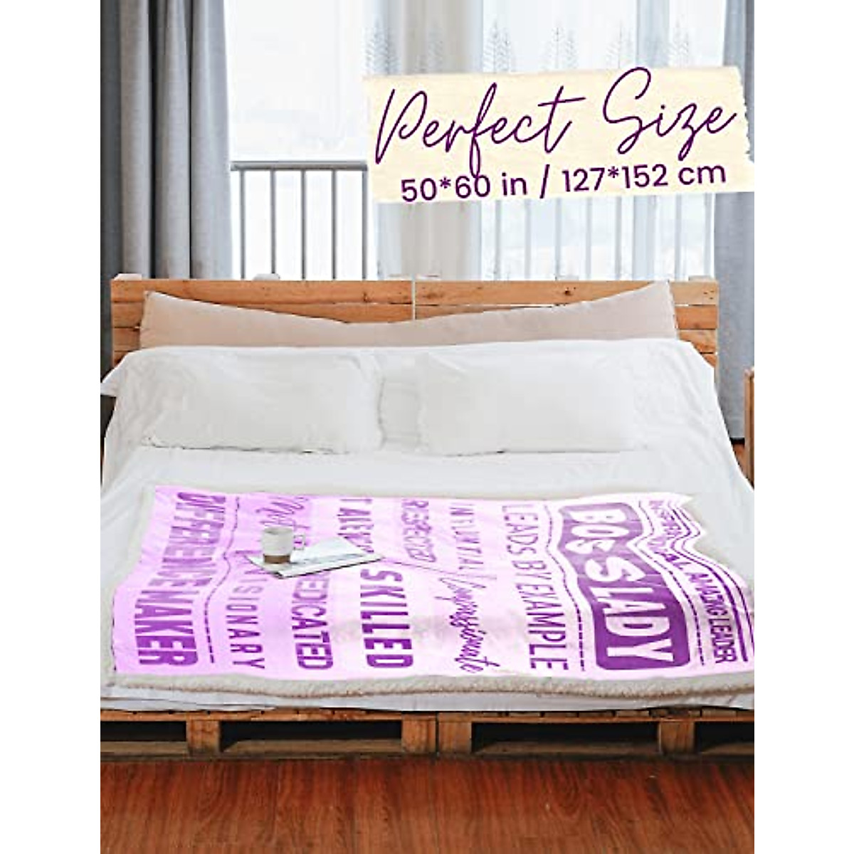 Boss Lady Gifts from Employees, Flannel Plush Blankets (50"x 60") Gift for Women on Boss Day, Birthday, Christmas, Retirement, Fuzzy Soft Bed Flannel Blankets-Difference Maker(Thick Version)