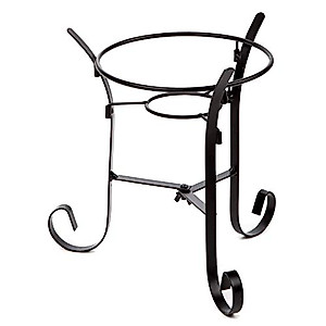 Lily's Home Metal Gazing Ball Stand for 10 or 12 inch Metal and Glass Garden Gazing Globes. Black. 9-inch Tall