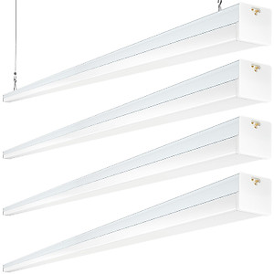 AntLux Linkable 8FT LED Shop Lights, 110W 8 Foot Ceiling Light [6-lamp T8 Fluorescent Equiv.], 12000LM, 5000K, Compact 96” LED Strip Lights for Warehouse Garage, Hanging & Flush Mount, Plug in, 4 Pack