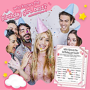 Who Knows The Birthday Girl Best - Birthday Girl Party Game - Girl Birthday Party Activity Notebook Themed Party Activity and Idea - Girl Birthday Supplies, Activity, Decorations - 20 Game Cards