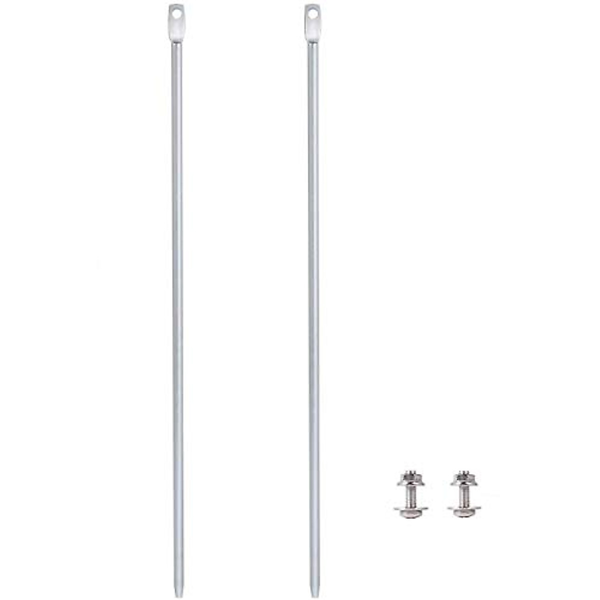 Kichwit 15.7" Metal Stakes for Yard Signs, 0.3 Inch Thickness, Stainless Steel Hardware Included