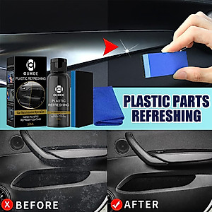 Ouhoe Plastic Refreshing, Premium Plastic Refreshing, Car Plastic Parts Refurbish Agent, Plastic Restorer for Cars, Ultimate Plastic Renovator Kit (50ml 3pcs)