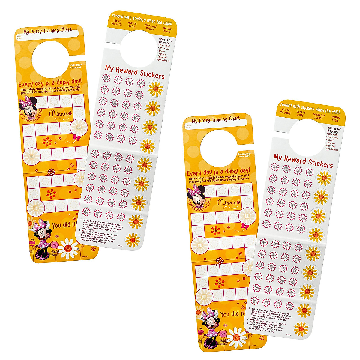 Disney's Minnie Mouse Potty Training Stickers Rewards Kit for Kids Learning to Use The Toilet, Orange, 2 Piece