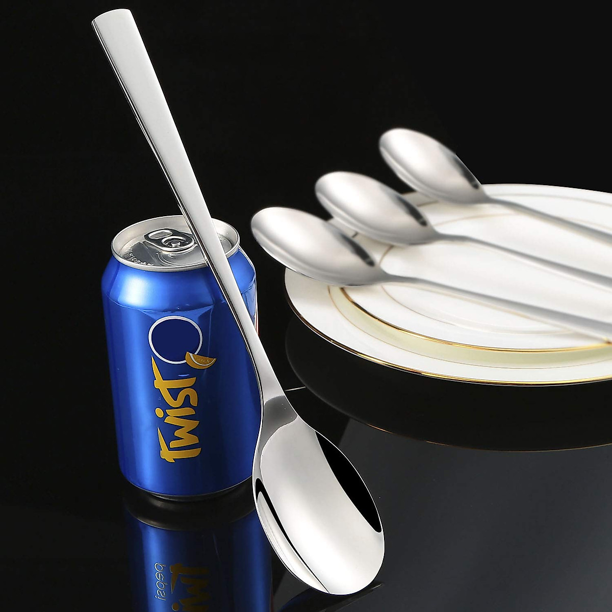 KEAWELL Premium Serving Spoon Set, 18/10 Stainless Steel Large Serving Spoon Tabletop Flatware Serving Utensil Buffet Banquet Serving Tablespoons(Pack in 2/4), Mirror-Polished, Buffet Serving set (4)