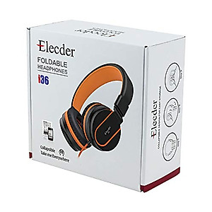 ELECDER Kids Headphones Children Girls Boys Teens Foldable Adjustable On Ear Headphones 3.5mm Jack Compatible Cellphones Computer Kindle MP3/4 Airplane School Tablet