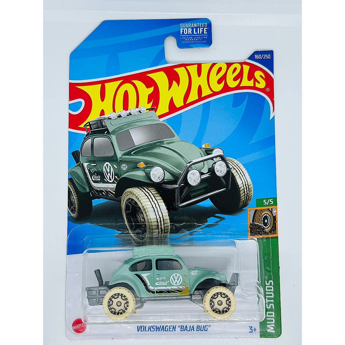 Hot Wheels 2022 - VOLKSWAGENs Baja Bug - Light Green - MUD Studs 5/5