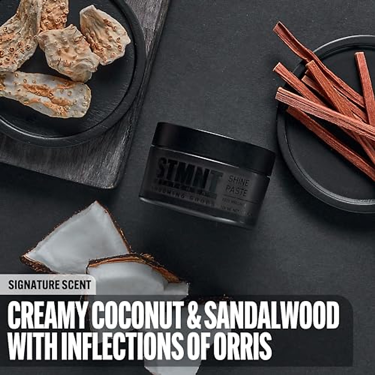 STMNT Grooming Goods Shine Paste, 3.38 oz | Natural Shine Finish | Strong Control | Non-Greasy Formula