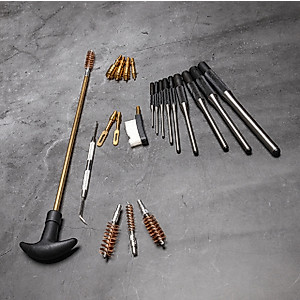 NEIKO 02641A Pistol Cleaning Kit, 9mm, 22, 357, 38, 45, Hand Gun Cleaning Kit with Pistol Brushes, Roll Pin Punches, Jags, Gun Mat, for Smith and Wesson, Glock, etc.
