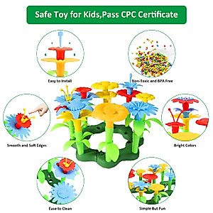 Toys for 3-7 Years Old Girls,Flower Garden Building Toys with Fairy Garden Miniatures,Building A Garden Toy Set for Toddlers,Preschool Educational Playset,Birthday Gifts Kids