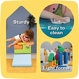 IGLU Soft Play Explorer Pastel Color Set Hand Made Large Foam Blocks Climbing Toys for Toddlers 1-3 Year Old Indoor Playground 6 Shapes