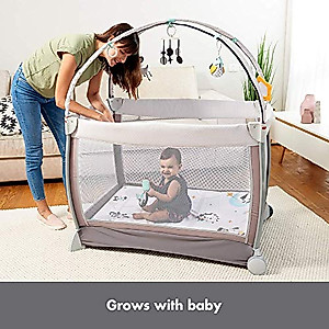 Tiny Love 6-in-1 Here I Grow Deluxe Playard, 6 Mode Baby Playpen: with Bassinet, Playmat, Toy Arch, Changer, and Travel Bag, Magical Tales