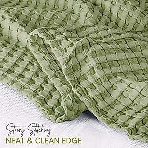 Utopia Bedding Cotton Waffle Blanket 300 GSM (Sage Green - 90x108 Inches) Soft Lightweight Breathable Bed Blanket King Size Layering Any Bed for All Season
