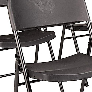 Amazon Basics Folding Plastic Chair, 350-Pound Capacity, Black, 4-Pack