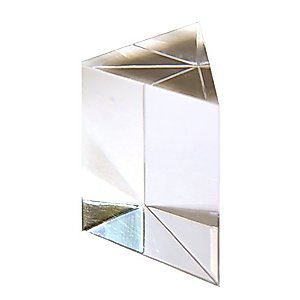 Right Angled Prism, 2.9" (74mm) Length, 2" (50mm) Hypotenuse - Triangular, 90x45x45 Degree Angles - Polished Acrylic - Excellent for Physics, Light Refraction & Wavelength Experiments - Eisco Labs
