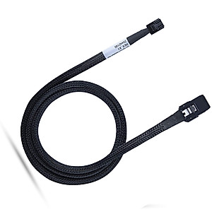 2 Pack 12G Internal Mini SAS HD SFF-8643 to SFF-8087(36Pin) Cable, 0.5m Internal Mini SAS to Mini SAS Cable, 36 Pin, with Sideband, 100 Ohm, Flexible, Support RAID, PCIE Controller, 0.5-Meter(1.6ft)