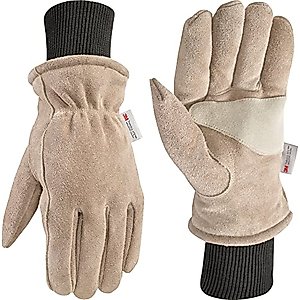 Wells Lamont Men's Lined HydraHyde Winter Leather Work Gloves, Large (Wells Lamont 1196), Saddle tan