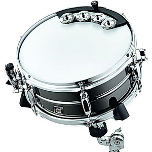 Meinl Percussion BBTA1-BK Backbeat Tambourine for 10-12 Inch Drums, Stainless Steel Jingles