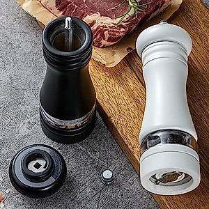 UPKOCH Wood Salt and Pepper Mill Manual Pepper Shakers Refillable Spices with Adjustable Coarseness Hand Grind Peppercorns Grinding Tool for Coffee Bean Black