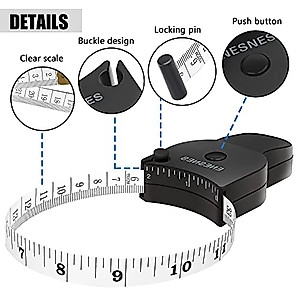 3pcs Tape Measure, Soft Measuring Tape for Body Measurements 60 Inch(150cm), Lock Pin&Push-Button Retract, for Body Measurement, Weight Loss, Fitness, Tailoring, Sewing, Crafting Measurements