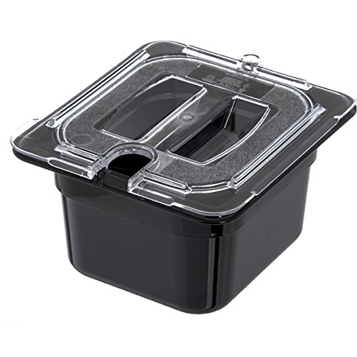 Carlisle FoodService Products 10311U07 Polypropylene Universal Handled Notched Lid, 6-7/8" Length x 6.31" Width x 7/8" Height, Clear, For TopNotch One-Sixth Size Food Pans (Case of 6)