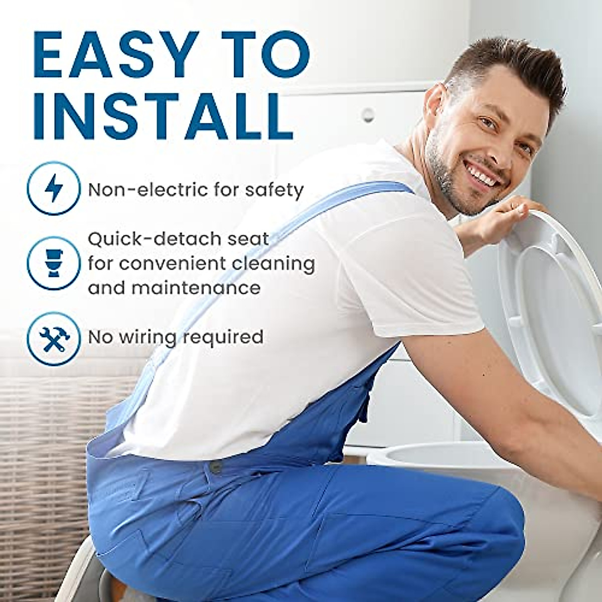 GenieBidet [ELONGATED] Bidet Attachment for Toilet Seat | Fits Your Current Toilet Seat - No Wiring & Easy Install | Self Cleaning Dual Nozzles, Rear & Feminine Cleaning | Travel Bidet Gift Included