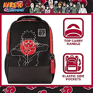 Naruto 15 Inch Sleeve Laptop Backpack, Padded Computer Bag for Commute or Travel, Team 7, One Size