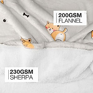 LHMTQVK Blanket Hoodie Oversized Microfiber & Soft Plush Printed Sherpa Blanket Sweatshirt with Pocket, Comfy and Fuzzy Hoodie Blanket - One Size Fits All (Puppy)