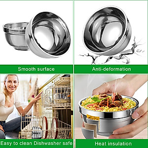 Mimorou 20 Pack 304 Stainless Steel Bowl Set 13oz Double Walled Insulated Snack Bowls Small Metal Mixing Bowls Lightweight Toddler Bowl Multipurpose Dinner Bowl for Ice Cream, Cereal, Snack