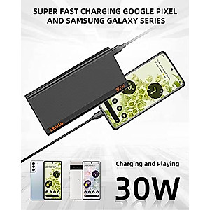 Slim Portable Charger for iPad Pro, Pixel iPad External Battery 30W for iPad Pro 12.9/11in/ iPad Mini 6/ iPad Air 5, Portable Charger Pixel 6A 7 Pro 5A 5G 4A XL