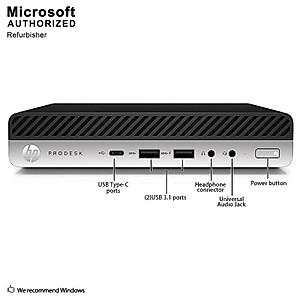 HP ProDesk 600 G3 Desktop Mini High Performance Business PC, Intel Quad Core i5-7500T 2.7GHz, 8G DDR4, 1T SSD, WiFi, BT, DP, Windows 10 Pro 64 Language Supports English/Spanish/French(Renewed)