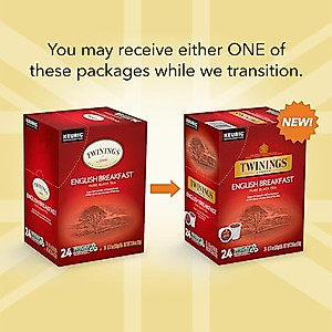 Twinings English Breakfast Tea Single Serve K-Cup Pods for Keurig, Caffeinated, Smooth, Flavourful, Robust Black Tea, 24 Count (Pack of 2)
