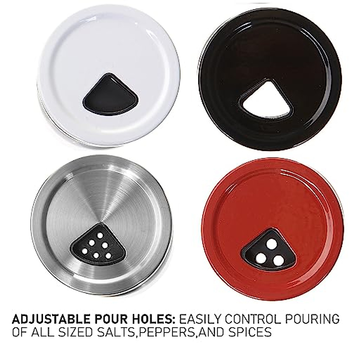 The Original Salt and Pepper Shakers set with Adjustable Pour Holes- for salts,sugar and spices