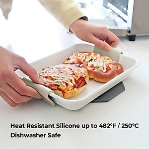 Carrotez Silicone Pot Holders, Heat Resistant Pot Handle Covers for Kitchen, Accessories for Cast Iron or Ceramic Dutch Ovens, 1 Pair (2 pcs) - Cream