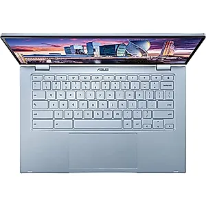 ASUS Newest Flip 2-in-1 14" FHD Touchscreen Chromebook Laptop, Intel Core m3-8100Y(up to 3.4 GHz), 8GB RAM, 128GB Space(64GB eMMC+64GB Card), Webcam, Backlit Keyboard, WiFi, Chrome OS, Silver+JVQ MP
