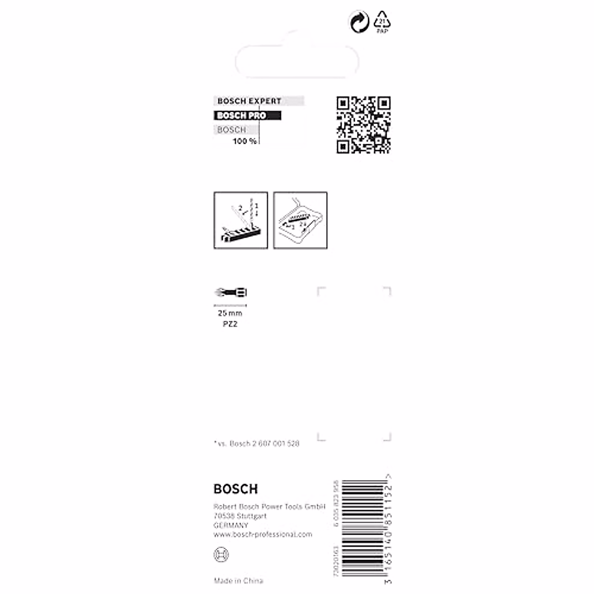 Bosch 8X PRO Pozidriv Impact Bit (170 x 70 mm, Professional Accessory Screwdriver, Screwdriver)