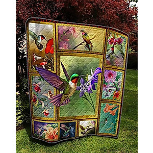Hummingbird Blankets and Throw Fluffy Blanket Ocean Throw Blankets for Kids and Adults Cozy Blankets, Small/Medium/Large/X-Large