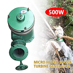 QIZHI Micro Hydro Water Turbine Generator US Plug for Household Lighting TV Electric Furnace ect US Stock（110V 500W）