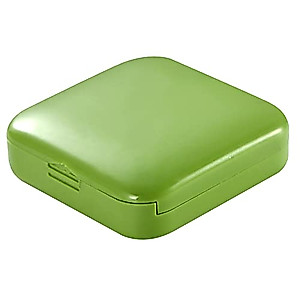 curfair Storage Box Storage Container Convenient Pill Box 2 Grids Waterproof ABS Push-pull Style Storage Organizer Pill Box Moisture Proof for Outdoor Household Supplies-Green
