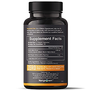 Natgrown Organic Maca Root Powder Capsules 1500 mg with Black + Red + Yellow Peruvian Maca Root Extract Supplement for Men and Women - Vegan Pills