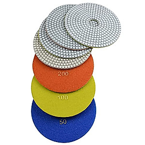 Konfor Wet 6" 7-Step Diamond Polishing Pads Flexible Sanding Tools Discs Buff