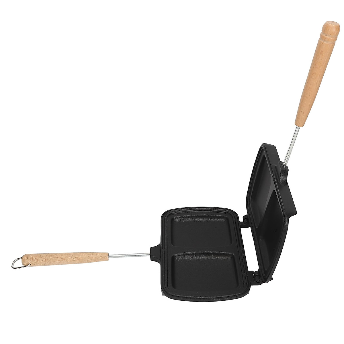 Syrisora Sandwich Baking Pan Double Side Sandwich Maker Anti Stick with Detachable Handle Sandwich Skillet for Gas Stove Egg Toast