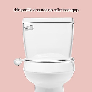 Brondell FSA-15 FreshSpa Thinline Bidet Attachment for Toilet Seats with Adjustable Single Nozzle, Side Arm Control, Thin Profile, White (Ambient Temperature)