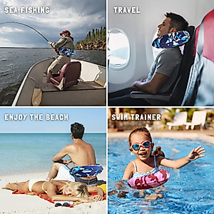 eirix Inflatable Swim Trainer for Kids/Adults, Protable Swimming Belt for Training, Multifunctional U Shaped Travel Waist Pillow