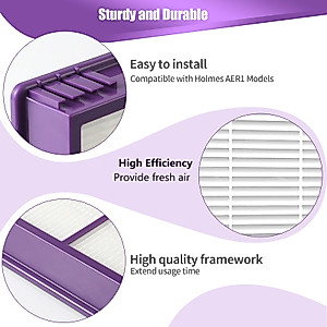 DerBlue 4pcs True Filter Replacement Compatible with Holmes AER1 Filter Total Air Filter Replacement HAPF300AP-U4