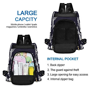 ALAZA Hand Drawn Octopus Animal Navy Blue Backpack Purse for Women Anti Theft Fashion Back Pack Shoulder Bag