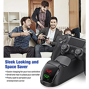 PS4 Controller Charger Dock Station, PS4 Remote Charging Station with Fast-Charging Port, Replacement for Playstation 4 Controller Charger