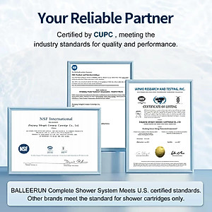 BALLEERUN Shower Faucet Kit 10-Inch Matte Black Showerhead and Handle Kit Bathroom Luxury Shower Faucet with Square Rain Showerhead and High-Pressure Handheld Sprayer Shower Valve and Trim Kit