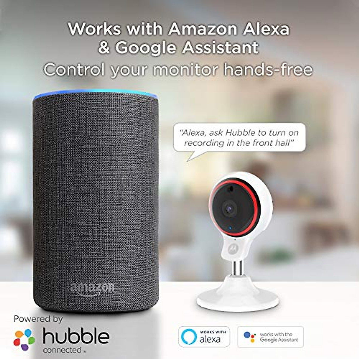 Motorola Focus71 Indoor Security Camera System - Surveillance, Elderly, Pet, Baby Monitor with Two-Way Audio Talk - Mountable Base, 1080p Video, 90-Degree Wide Angle View, Low Light and Night Vision