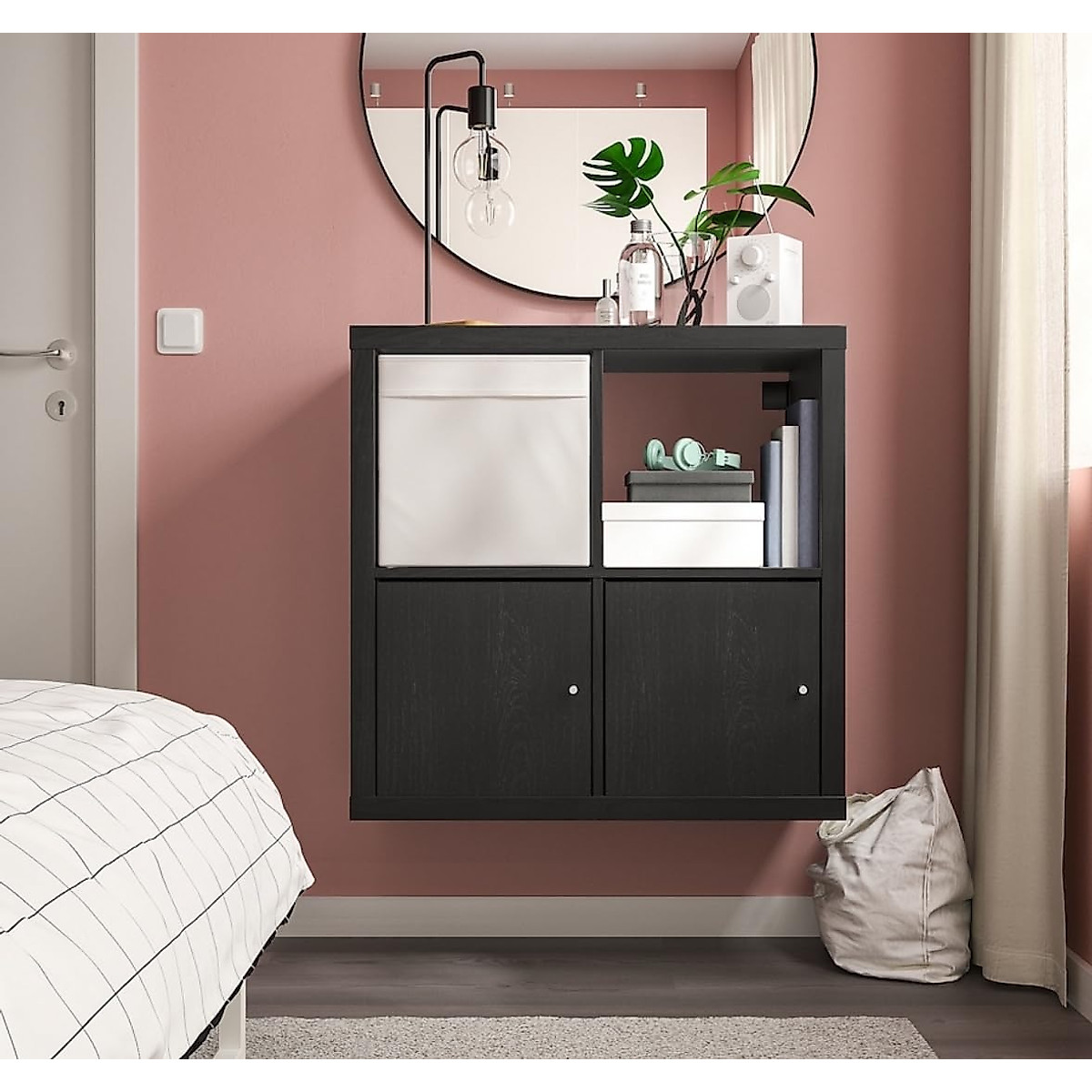 Generic Drawer Storage Organizer Insert with Door Fit with Kallax Unit (1 Drawer, Black), 13x13, 602.781.70